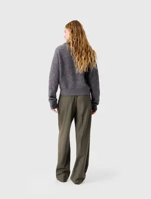 Maje Zip-neck Yak Sweater