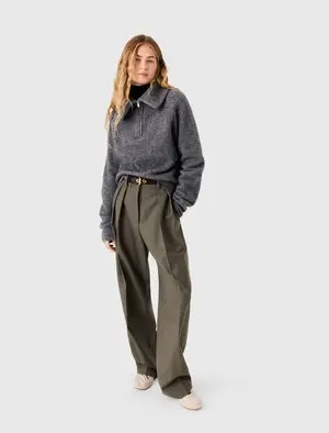 Maje Zip-neck Yak Sweater