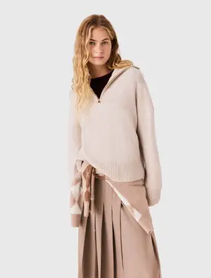 Maje Zip-neck Cashmere Sweater
