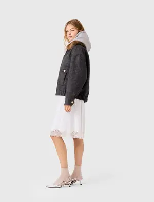 Maje Oversized Herringbone Jacket