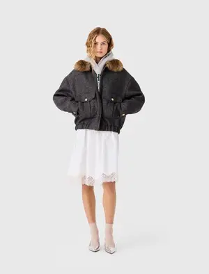 Maje Oversized Herringbone Jacket
