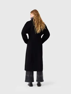 Maje Long Double-breasted Wool Coat