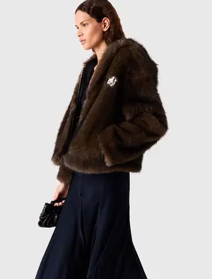 Maje Oversized Faux Fur Jacket