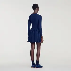 Sandro Short Knit Dress With Buttons