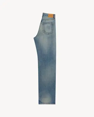 Saint Laurent Cassandre V-waist Long Baggy Jeans