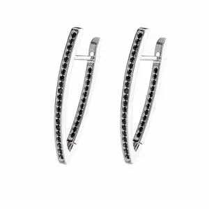 BELLUS DOMINA Silver / Blue Sterling Silver Geometric Earrings With Cubic Zirconia - Silver/blue