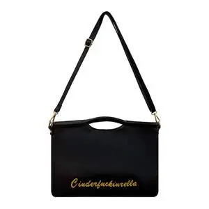 LILLY LOVES Cinderfuckinrella Vegan Leather Clutch - Black