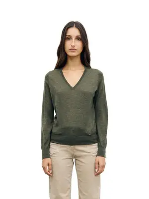 Gerard Darel Gerard Darel Merino Wool V-Neck Pullover Bronze