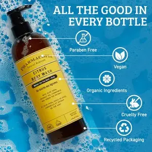PHARMACOPIA NATURAL BODYCARE Citrus Body Wash And Lotion Bundleenergizing Aromatherapy