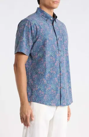 Reyn Spooner Blossom Harmony Button-down Shirt - Navy