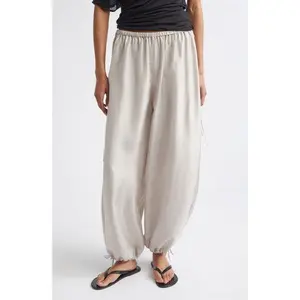 ST. AGNI Adjustable Silk Balloon Pants - Soft Ash