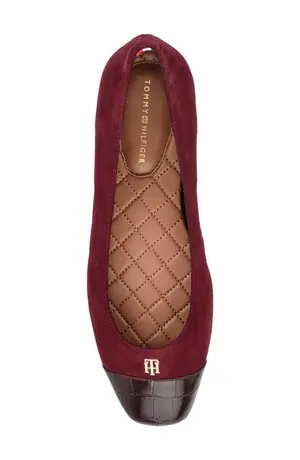 Tommy Hilfiger Bekim Faux Leather Flat - Deep Bordeaux