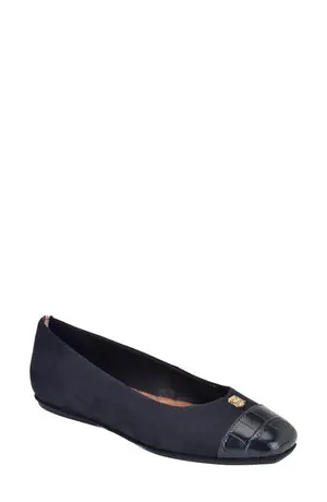 Tommy Hilfiger Bekim Faux Leather Flat Marine