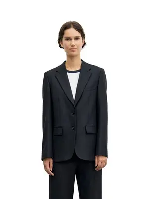Gerard Darel Justi Pinstripe Suit Blazer - Black
