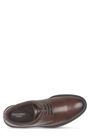Rockport Max Leather Plain Toe Derby - Brown Leather
