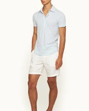 Orlebar Brown Sebastian Silk Tailored-fit Polo Shirt - Springwater Blue