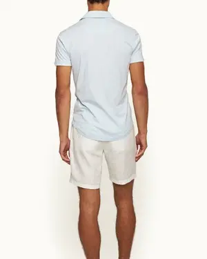Orlebar Brown Sebastian Silk Tailored-fit Polo Shirt - Springwater Blue
