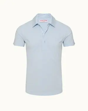 Orlebar Brown Sebastian Silk Tailored-fit Polo Shirt - Springwater Blue