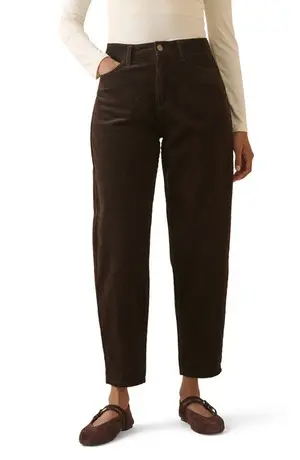 NOBODY'S CHILD Seamed Corduroy Barrel Leg Pants - Brown