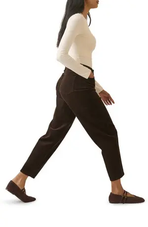 NOBODY'S CHILD Seamed Corduroy Barrel Leg Pants