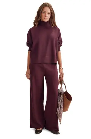 Splendid Winslow Mock Neck Sweater - Merlot