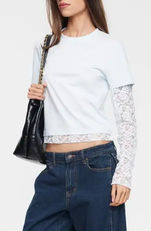 Lioness Baby Bottega Lace Trim Layered Tee