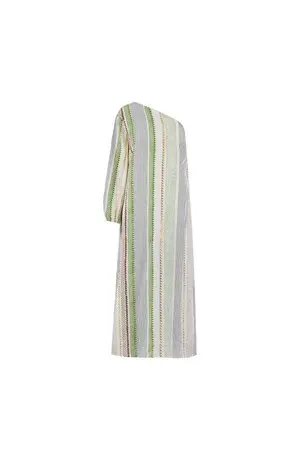 MER ST. BARTH Kelly Kaftan One-shoulder - Stripe Dobby
