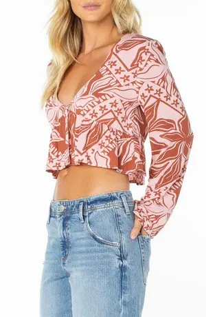 Roxy Night Sky Print Cropped Top