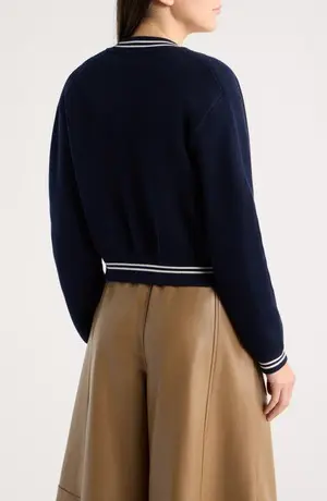 Bernardo Varsity Zip-up Cotton Sweater