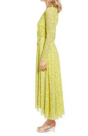 AFRM Wyatt Floral Long Sleeve Midi Wrap Dress