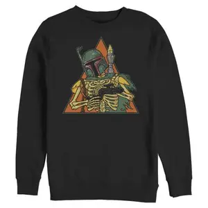 STAR WARS Gray Boba Fett Skeleton Sweatshirt - Black