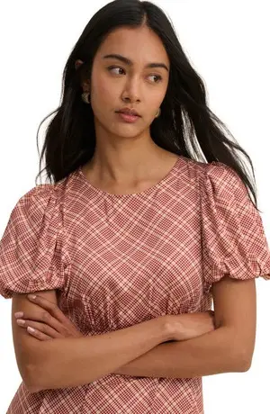 NOBODY'S CHILD Quinn Puff Sleeve Midi Dress