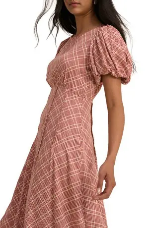 NOBODY'S CHILD Quinn Puff Sleeve Midi Dress