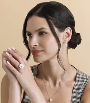 The Pearl Source White Freshwater Cultured Keshi Pearl Ring