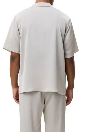 LES DEUX Plissé Camp Shirt - Light Sand
