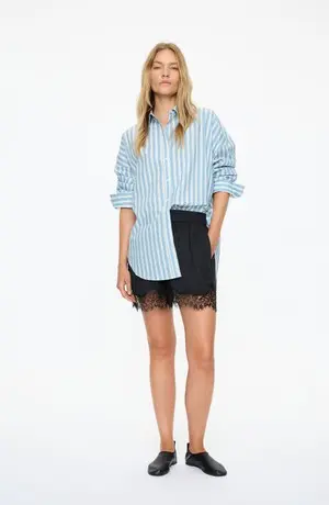 LMND Mara Stripe Cotton Button-up Shirt