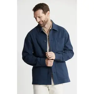 JACHS Brushed Bull Denim Chore Coat Navy