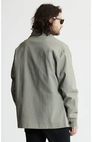 JACHS Brushed Bull Denim Chore Coat - Olive