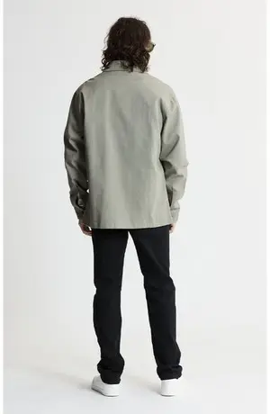 JACHS Brushed Bull Denim Chore Coat - Olive