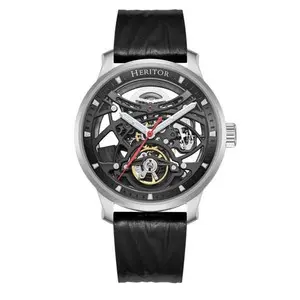 HERITOR AUTOMATIC Marcello Skeleton Dial Watch - Black