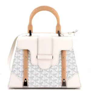 Goyard Saigon Top Handle Bag Coated Canvas With Leather Pm - White
