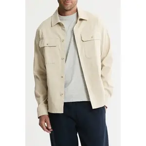 JACHS Cotton & Silk Stretch Overshirt - Tan