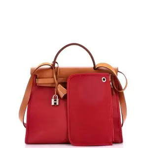 Hermès Herbag Zip Leather And Toile 31