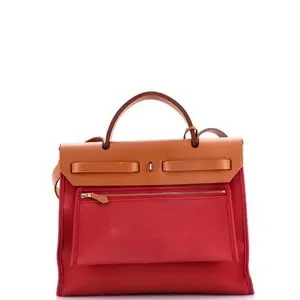 Hermès Herbag Zip Leather And Toile 31