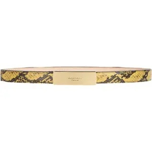 Balmain Python-effect Leather Belt - Yellow