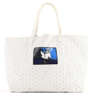 Goyard Saint Louis Tote Printed Coated Canvas Gm White