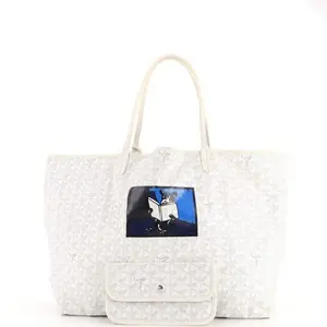 Goyard Saint Louis Tote Printed Coated Canvas Gm - White
