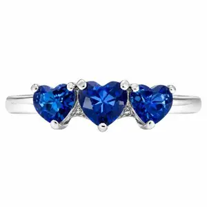 DONATELLO GIAN Created Sapphire Heart Trio Ring