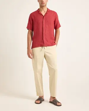Orlebar Brown Maitan Lino Relaxed-fit Shirt - Dark Ruby
