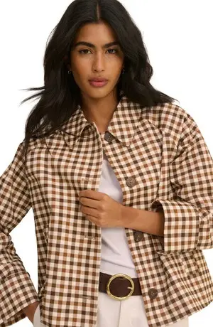 NOBODY'S CHILD Oyanti Cotton Gingham Swing Jacket